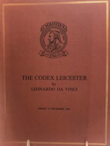 IH CHRISTIES THE CODEX LEICESTER BY LEONARDO DA VINCI 12/12/80 SALE ...